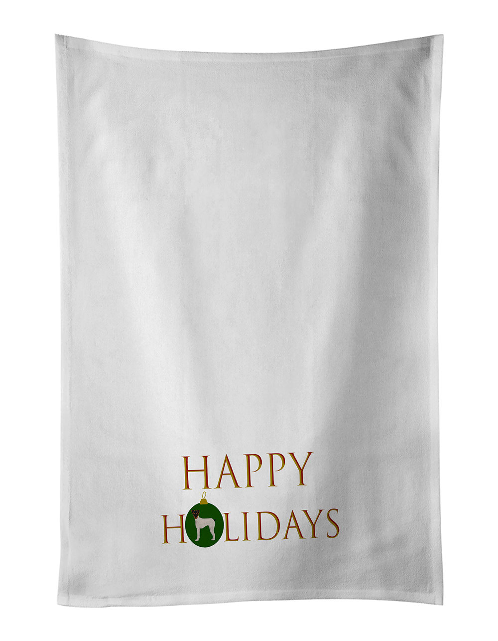 The Holiday Aisle® Japanese Terrier Happy Holidays White Kitchen Towel ...