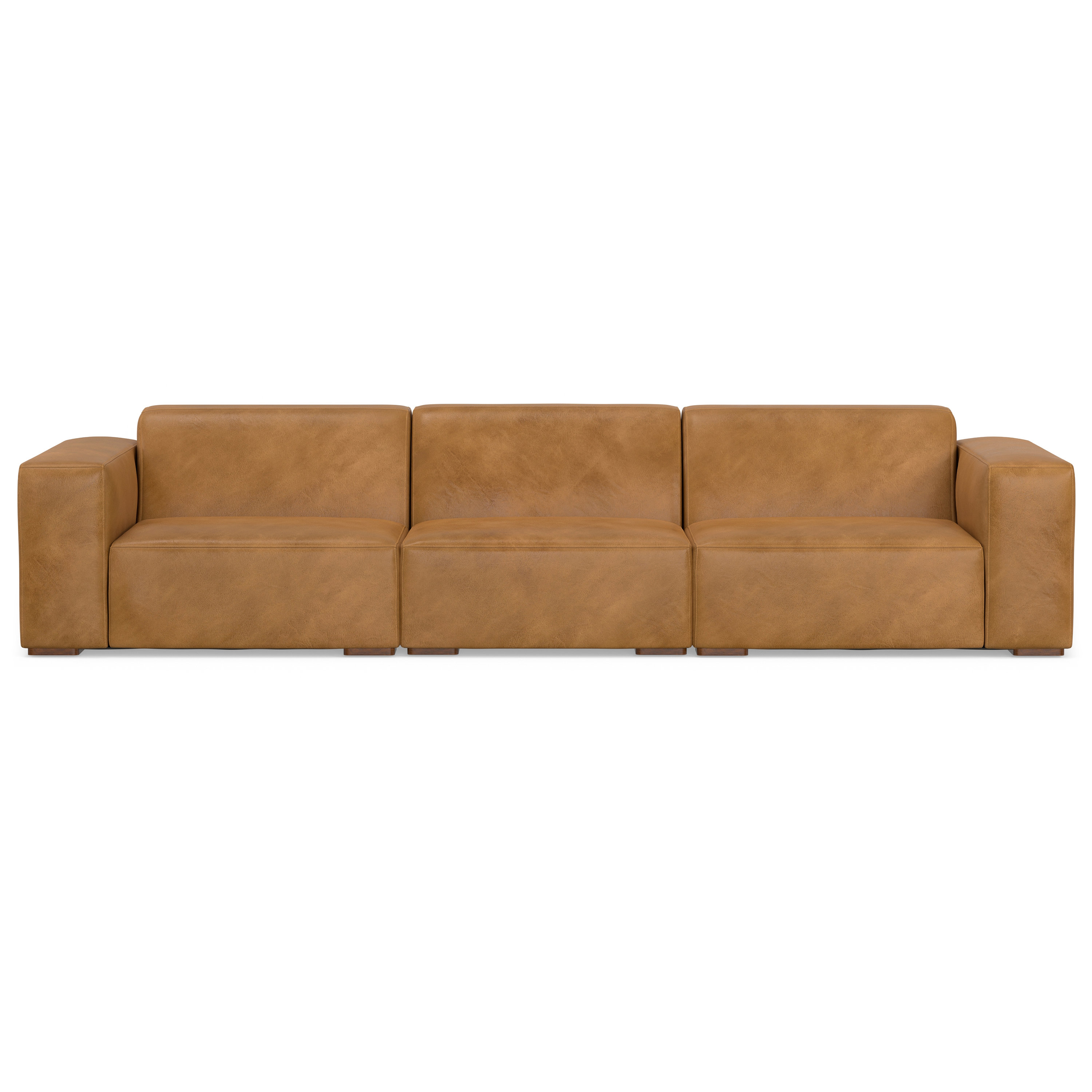 AllModern Rex Large 3-Seater Sofa in Genuine Leather Living Room Couch ...