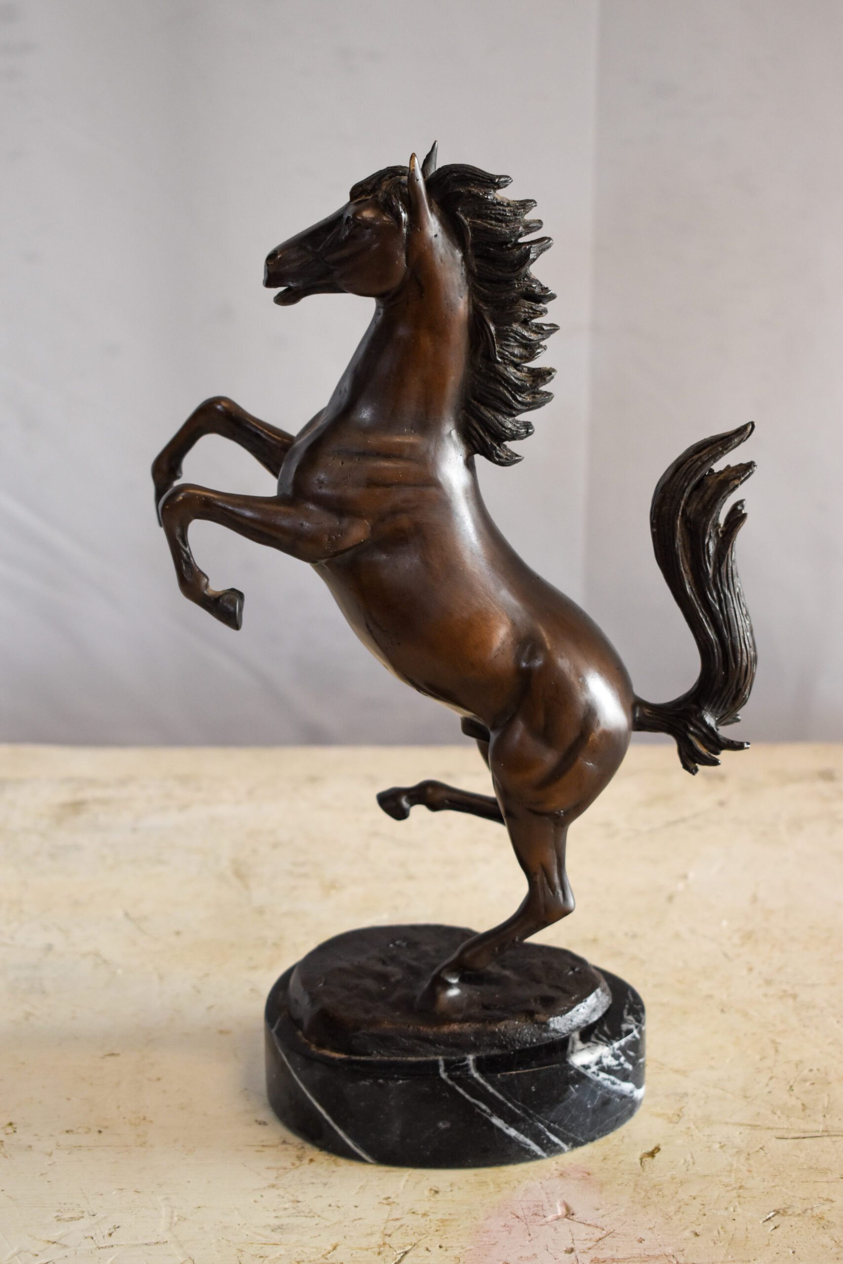 Wildon Home® Powerful Ferrari Horse on Hind Legs Bronze Statue 9" x 4 ...