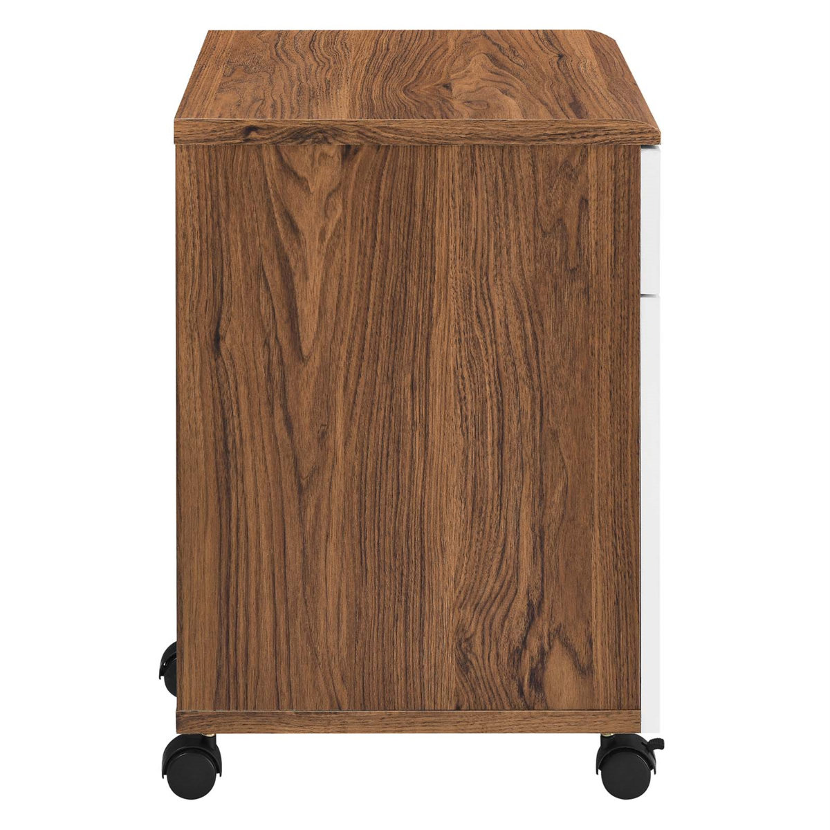 Modway Envision Mid-Century Modern Office File Cabinet in Walnut White ...