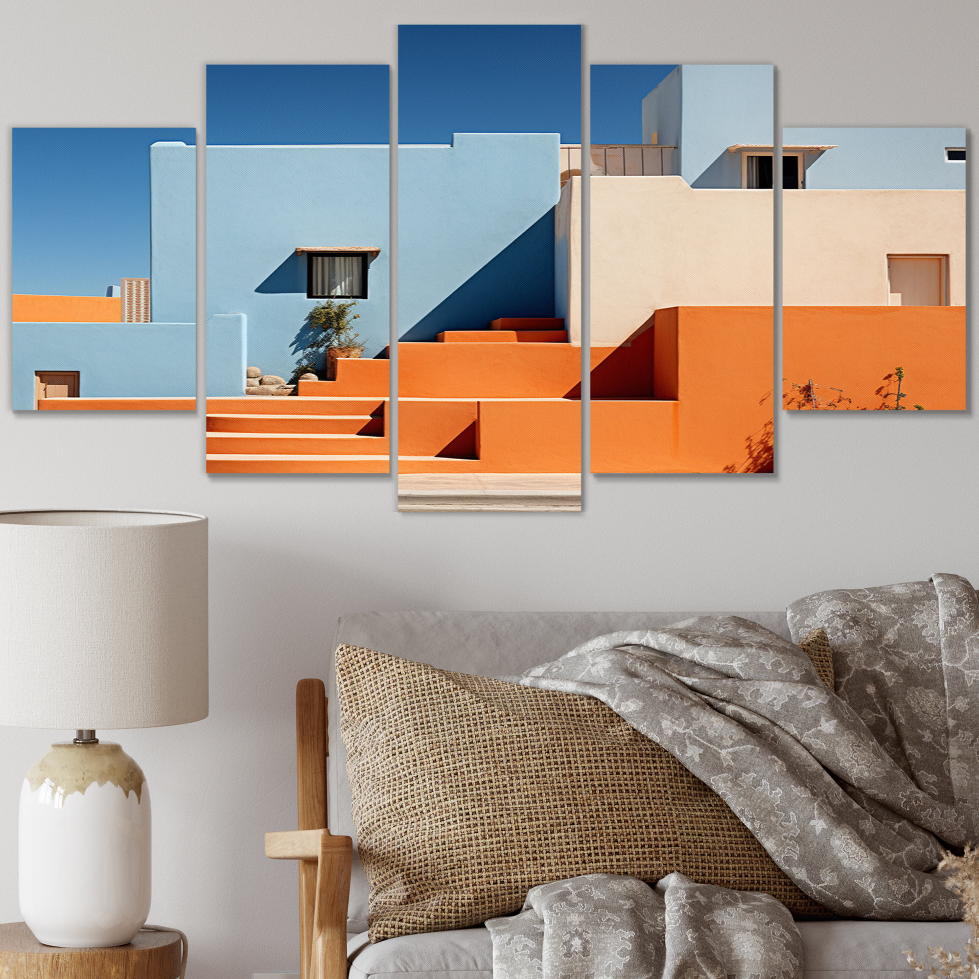 Ivy Bronx Landscape Architectural Vibrations I - Architecture Canvas Art Print - 5 Panels | Wayfair