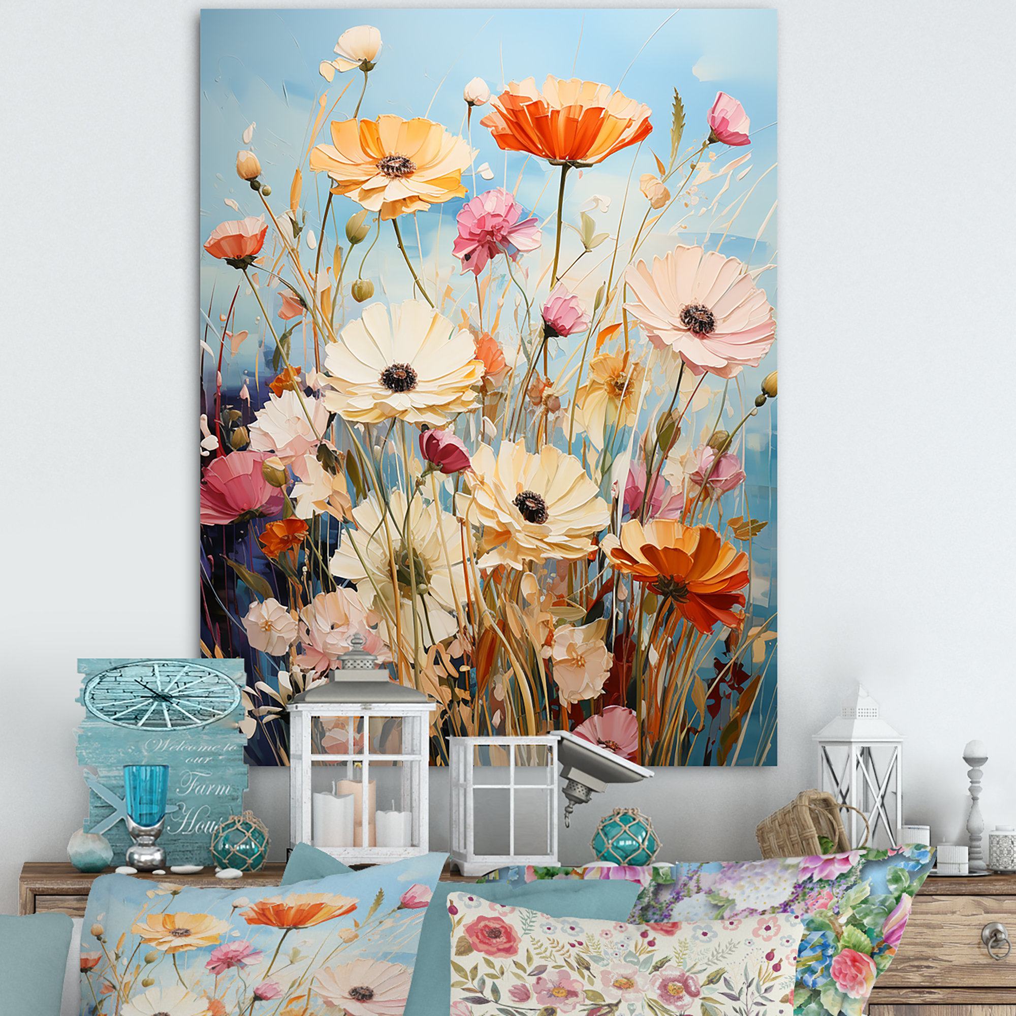 Red Barrel Studio® Darik Meadow Contemporary Wildflowers Pointillism ...