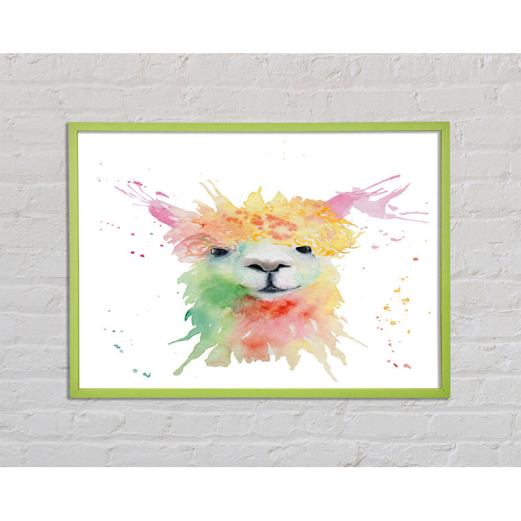 August Grove Cubiko Splatter Colour Alpaca - Single Picture Frame Art ...