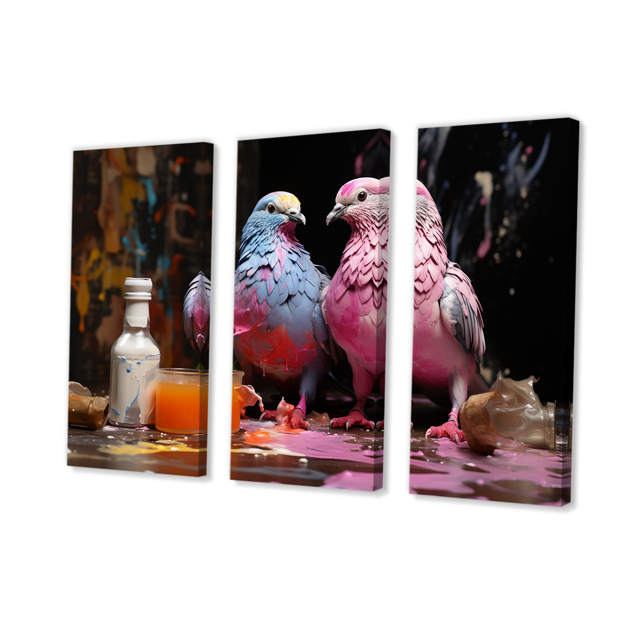 Winston Porter Grey And Pink Pigeons Serenade II - Pigeon Animal Wall ...