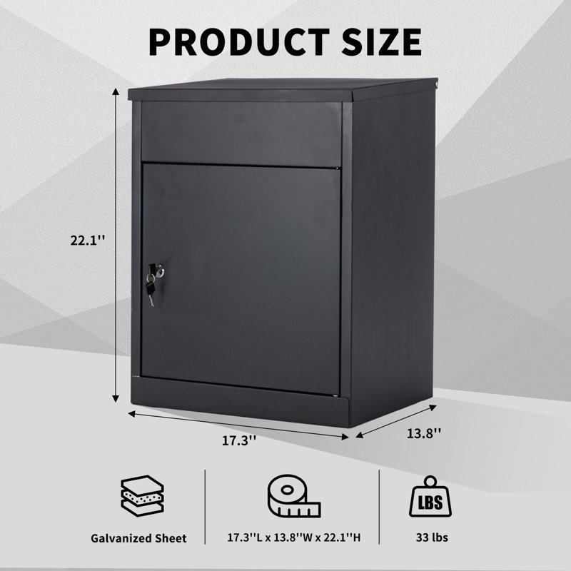 linor Package Delivery Box for Outside, Large Galvanized Steel, Anti ...