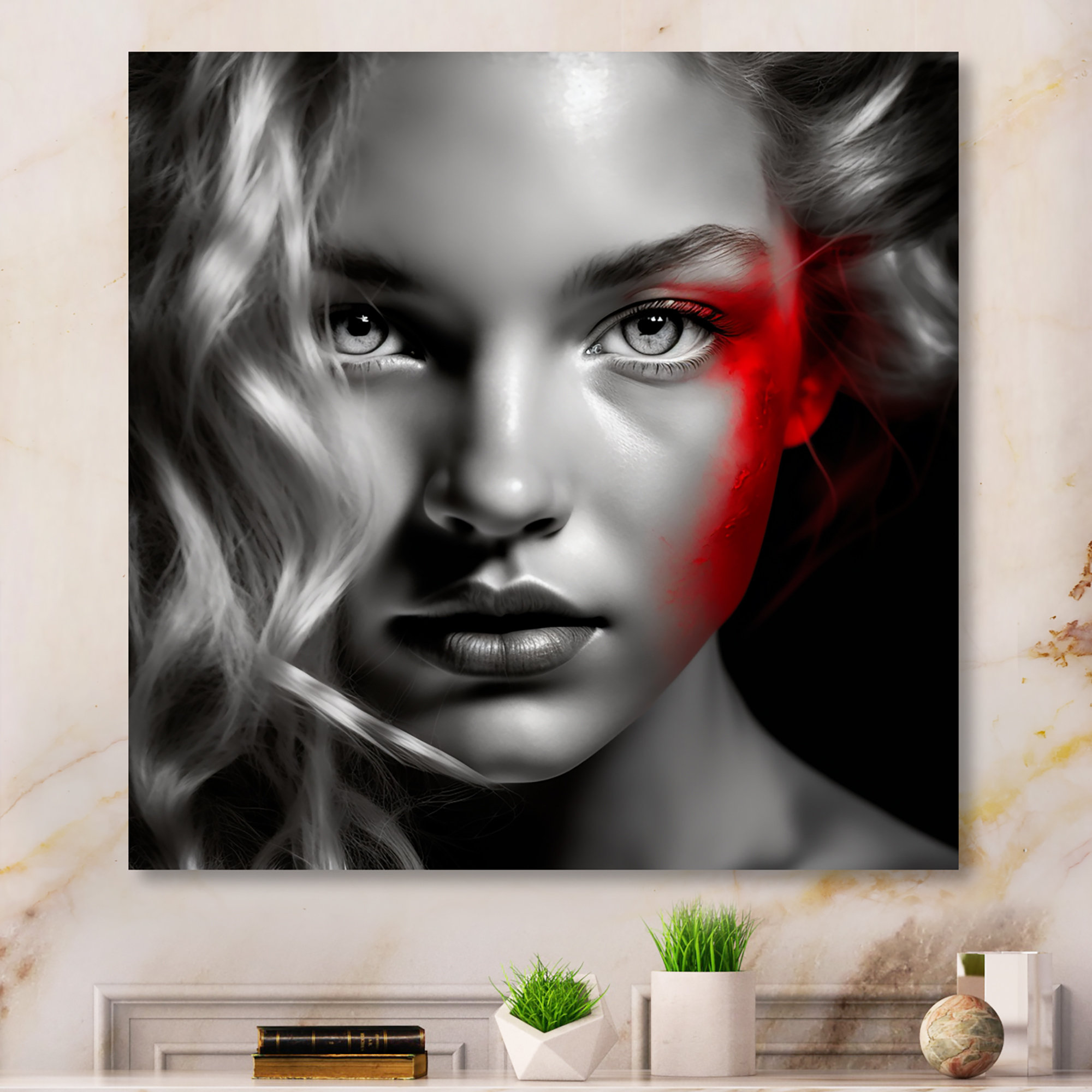 Latitude Run® Elegant Retro Allure in Black and Red III - Print on ...