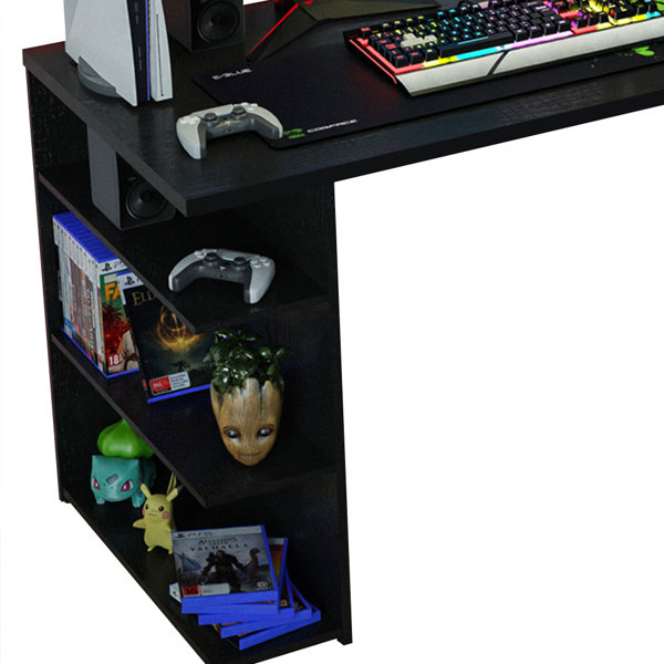 Wade Logan® Gaiana Large Modern Gaming Computer Desk 53 Inch with 5 ...