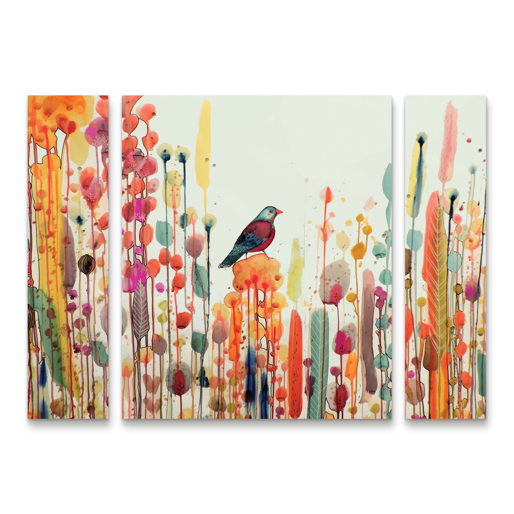 Red Barrel Studio Sylvie Demers 'Joie De Vivre' Multi Panel Art Set 3 ...