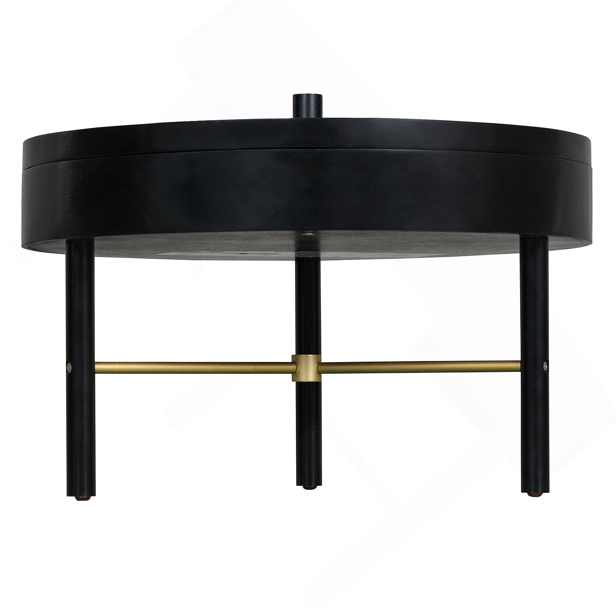 Mercer41 Modern Round Wood Rotating Tray Coffee Table with Storage ...