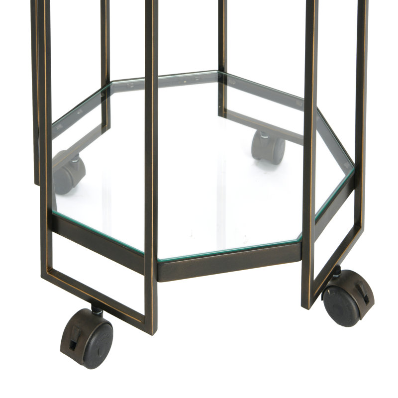 Latitude Run® Langemark Octagon Metal Bar Cart & Reviews | Wayfair