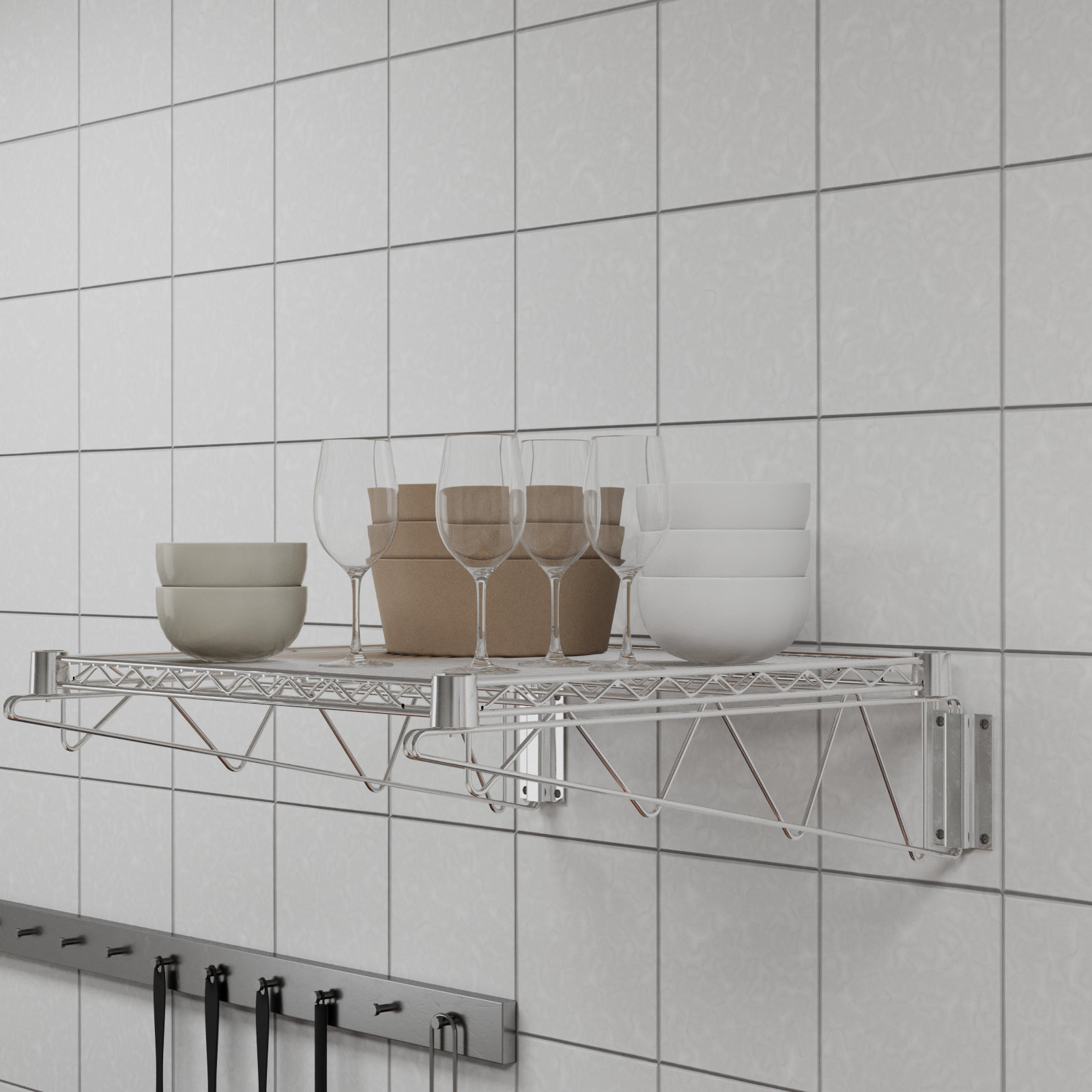 Amgood 24 In. X 24 In. Chrome Wire Wall Mount Shelf - Wayfair Canada