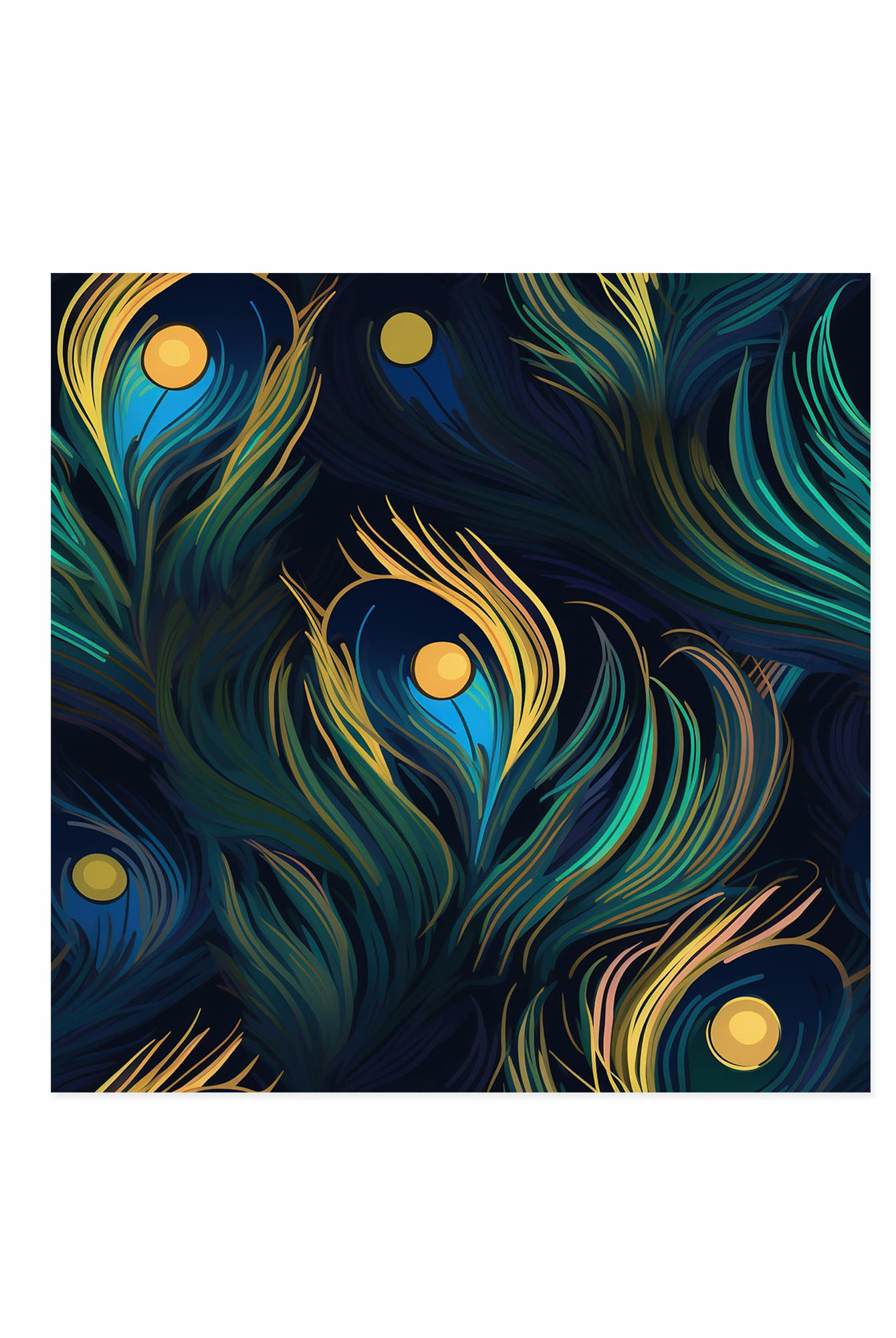 Winston Porter Animals Peacock Pattern II Modern Unframed Art Print ...