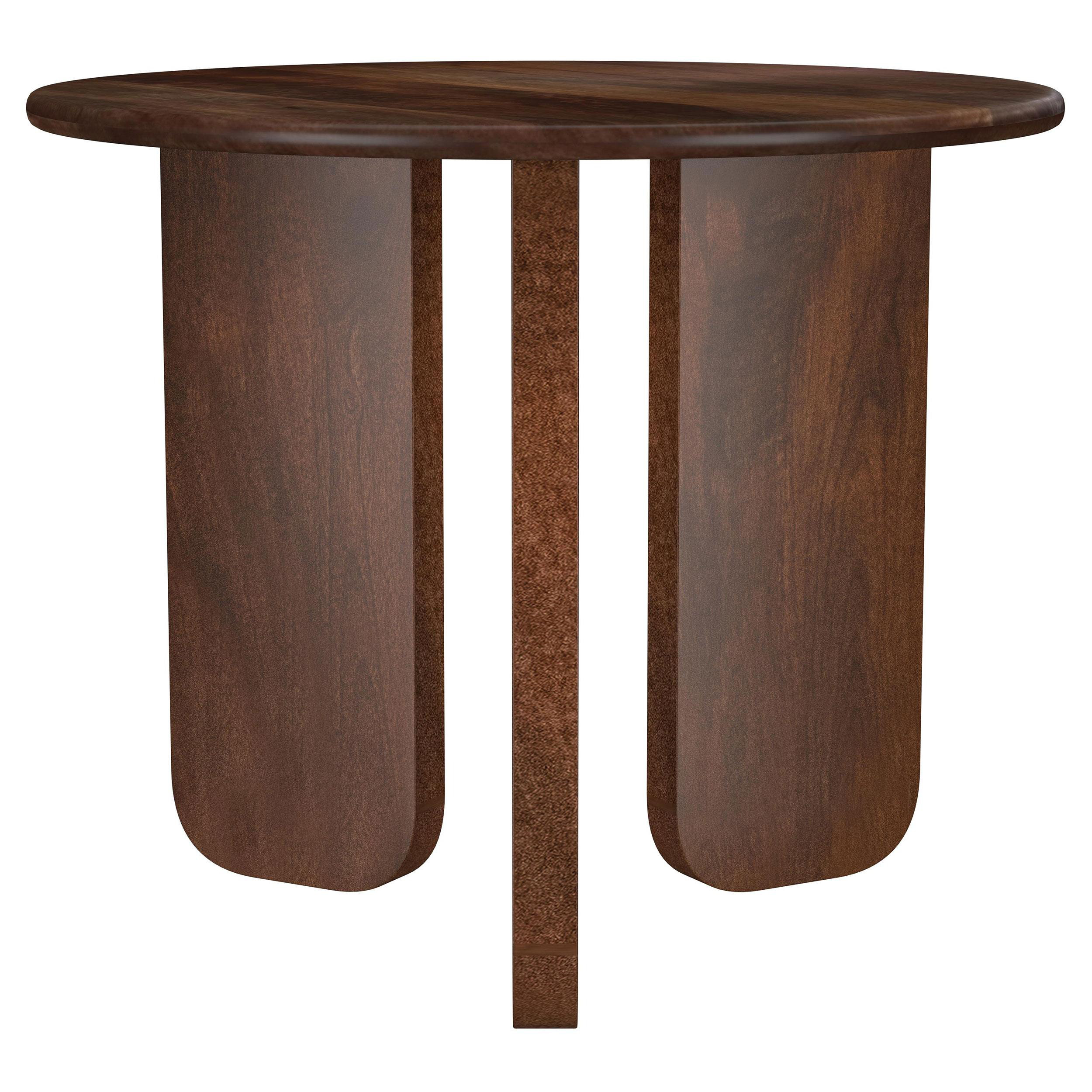 Ivy Bronx Jeanlouis Round Solid Mango Wood Side End Table Brown | Wayfair