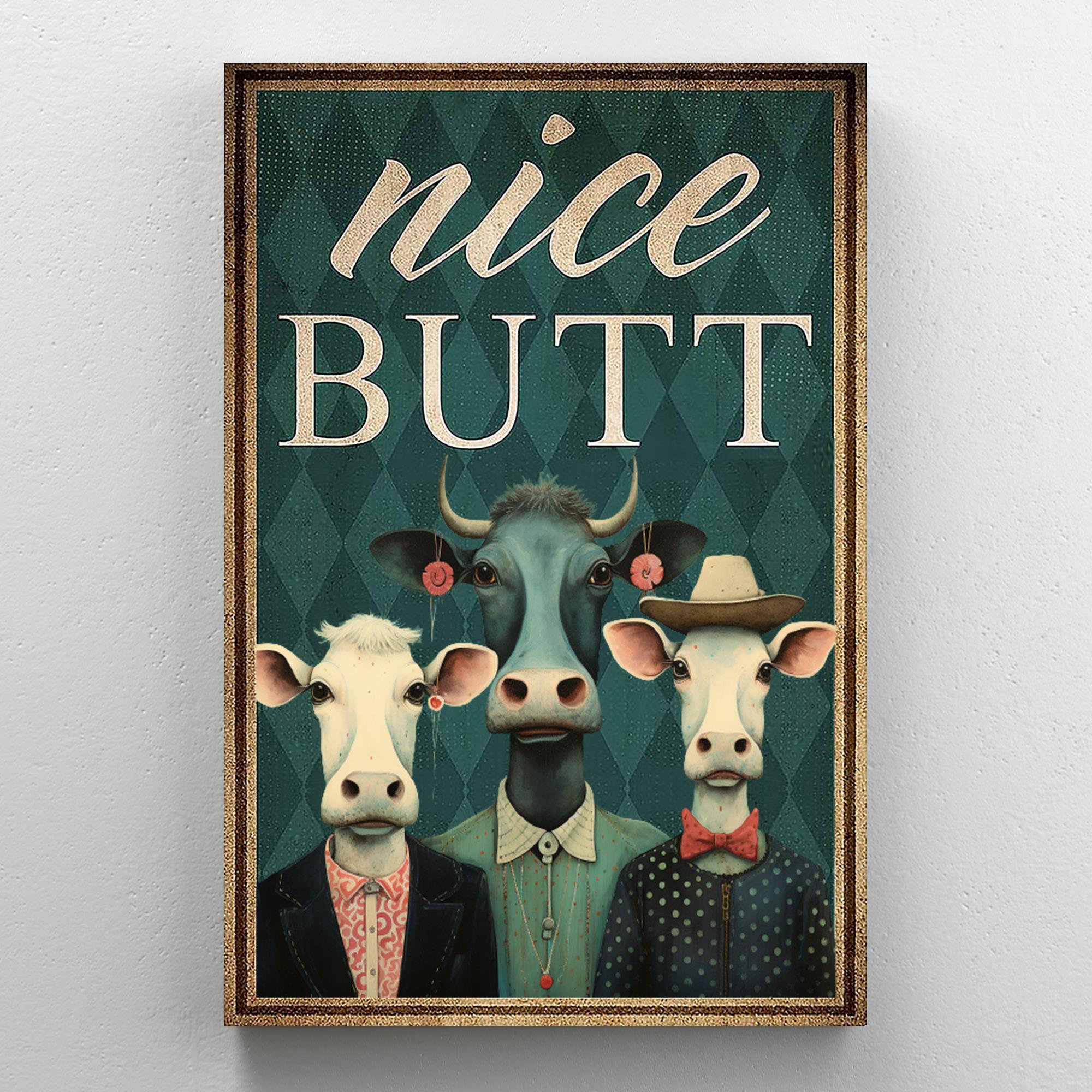 Trinx Cows Nice Butt - 1 Piece Rectangle Graphic Art Print On Wrapped ...