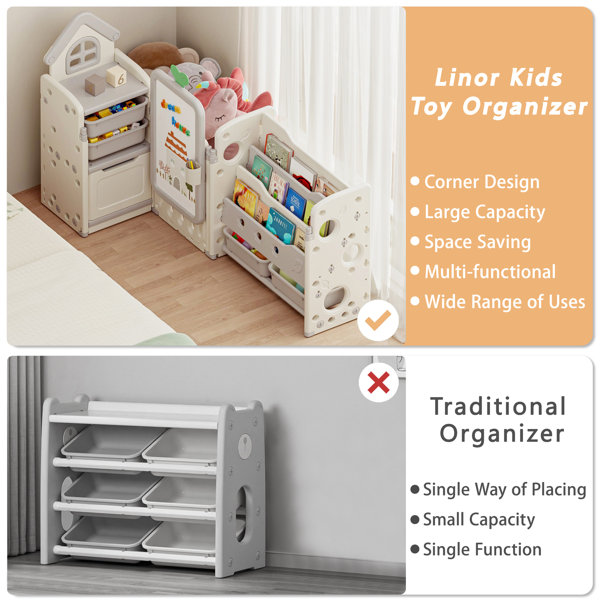 Zoomie Kids Foldable Kids Toy Storage Organizer ,With Removable Bins ...