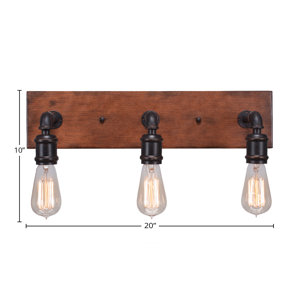 Williston Forge Portland 3 Light Bath Bar Shown In Painted Wood-look ...