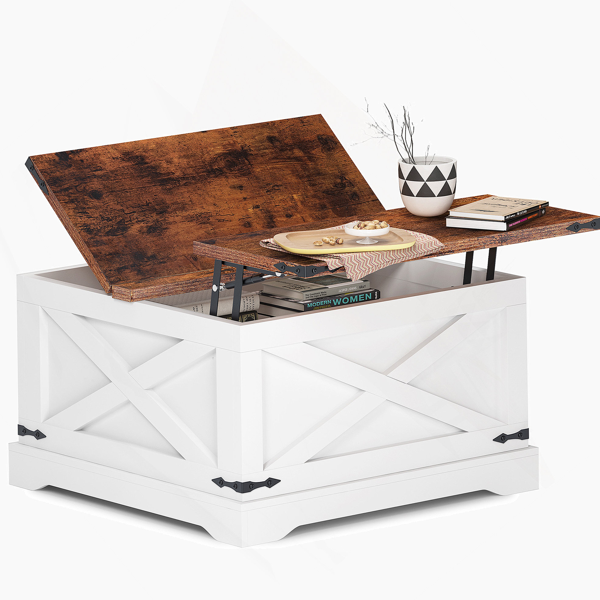 Alcott Hill® Coffee Table, Multi-functional Lifting Dining Table Coffee ...