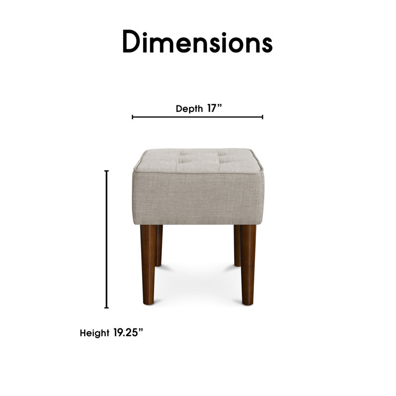 Elle Decor Aria Square Tufted Vanity Stool & Reviews | Wayfair