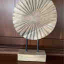 Greyleigh™ 12" Wooden Pinwheel Sculpture - A Natural Brown Circular ...