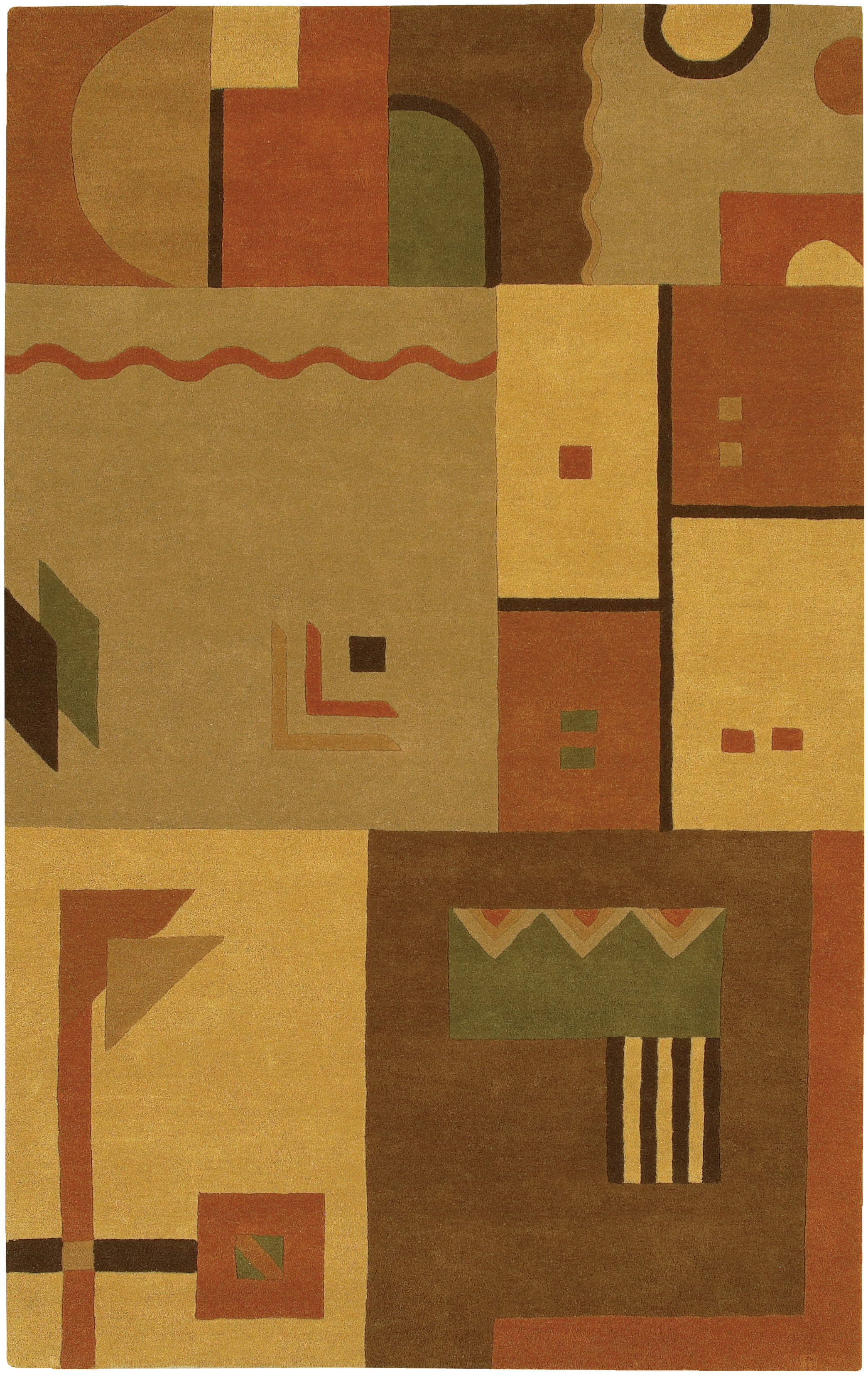 Chandra Rugs Metro Authentic Hand-Tufted Handmade Brown & Tan Abstract ...