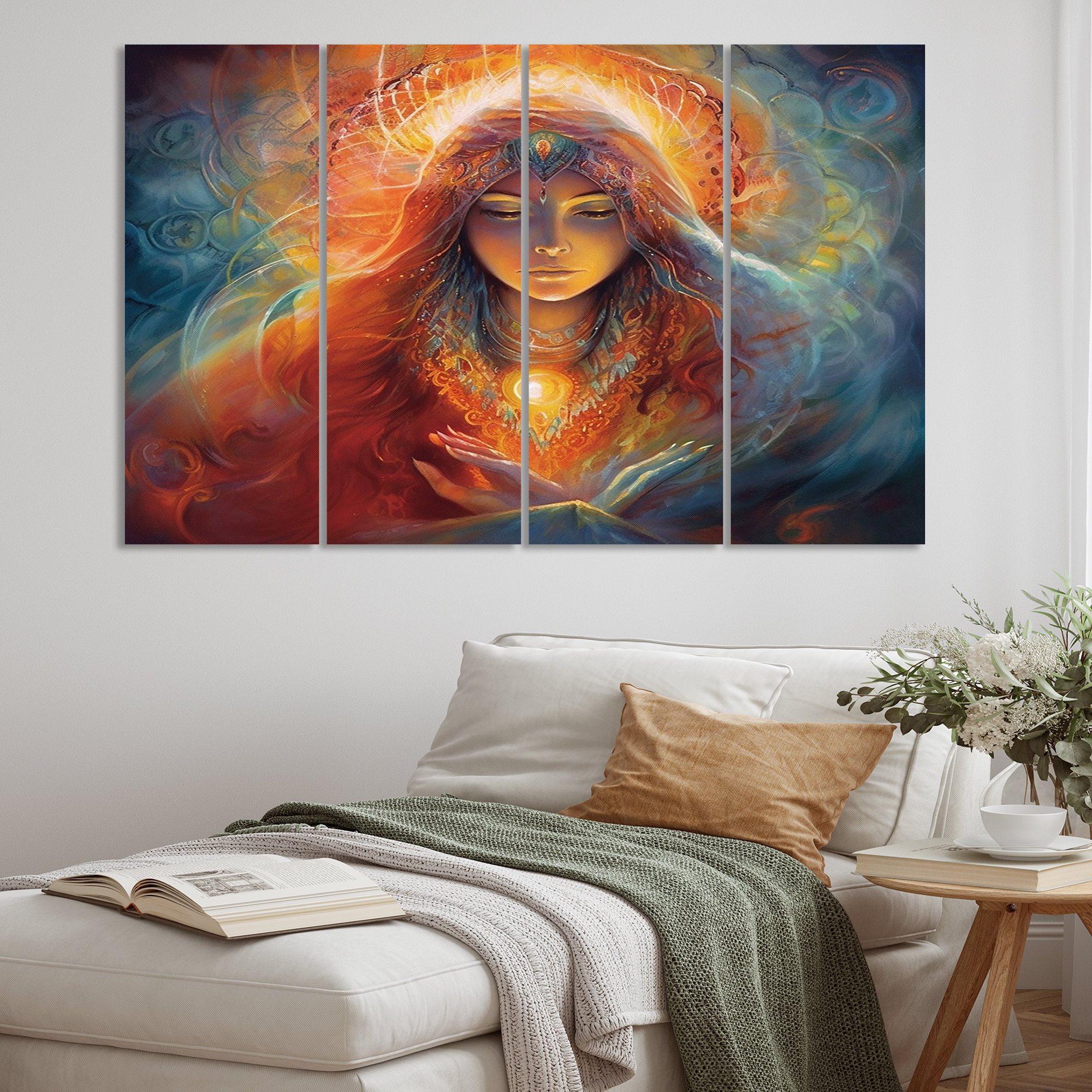 DesignArt Divine Goddess Incantations On Canvas 4 Pieces Print | Wayfair