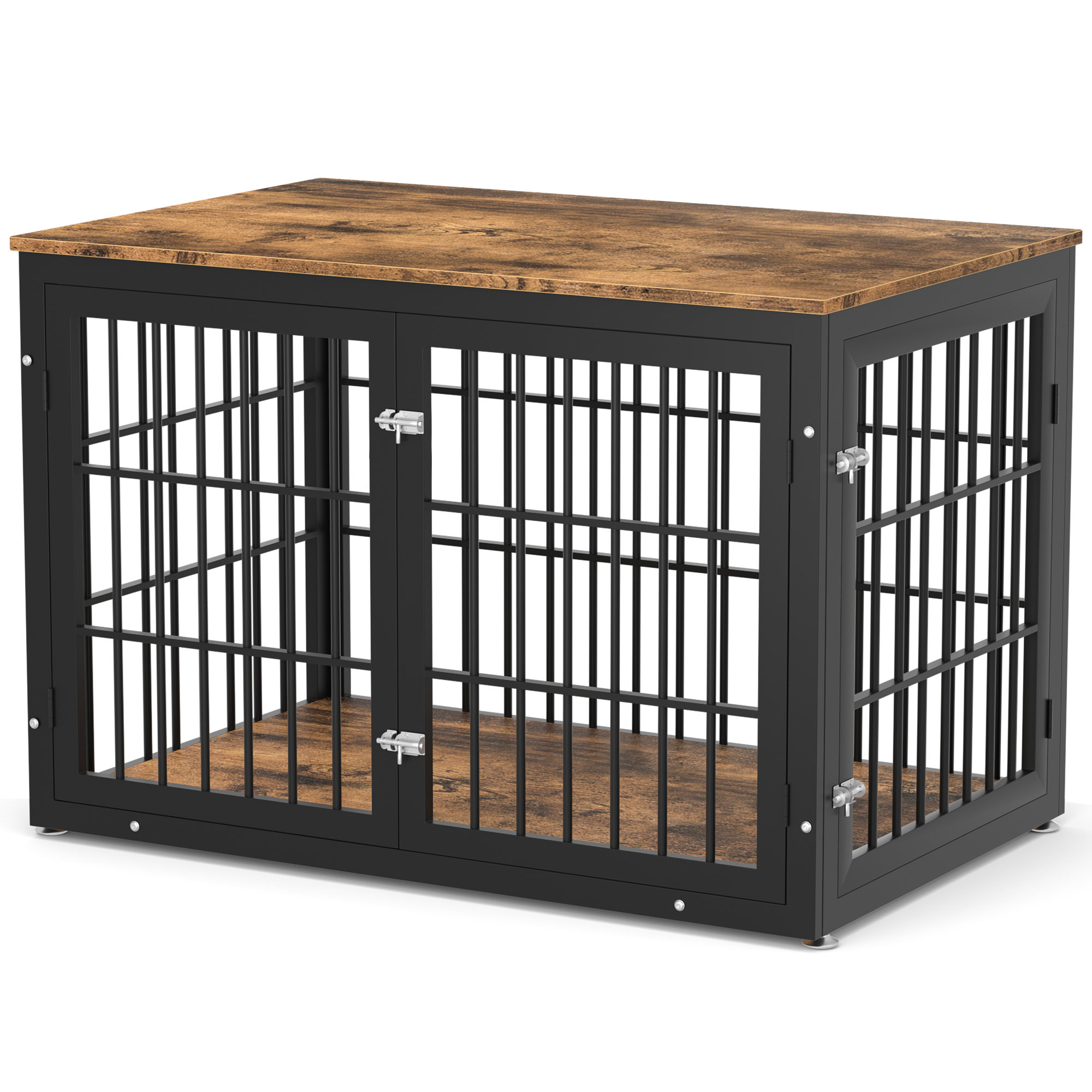 Tucker Murphy Pet™ Wood Dog Crate Furniture, Dog Kennel Double Doors ...