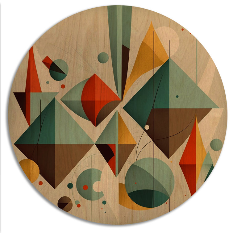 George Oliver Mid-Century Retro Dimensions III - Unframed Print on Wood ...
