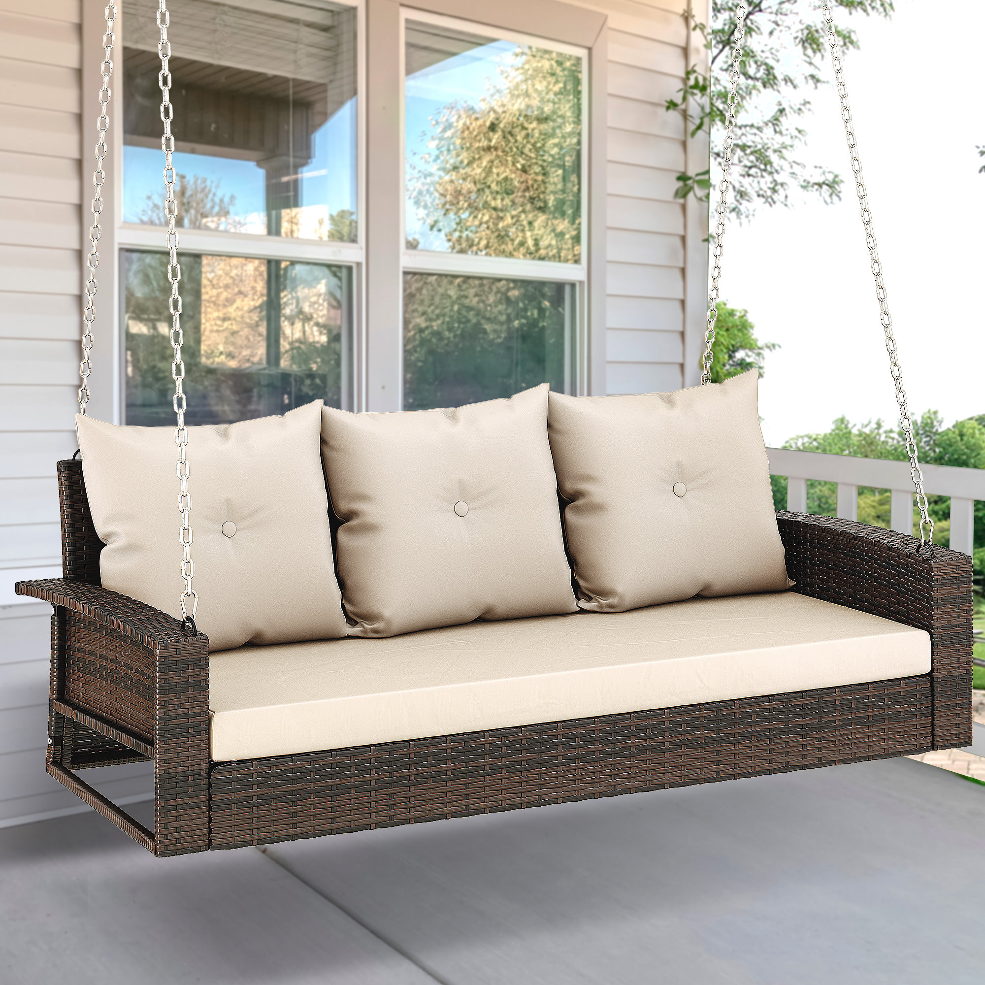 Lark Manor™ Cathy 3 Person Porch Swing & Reviews | Wayfair