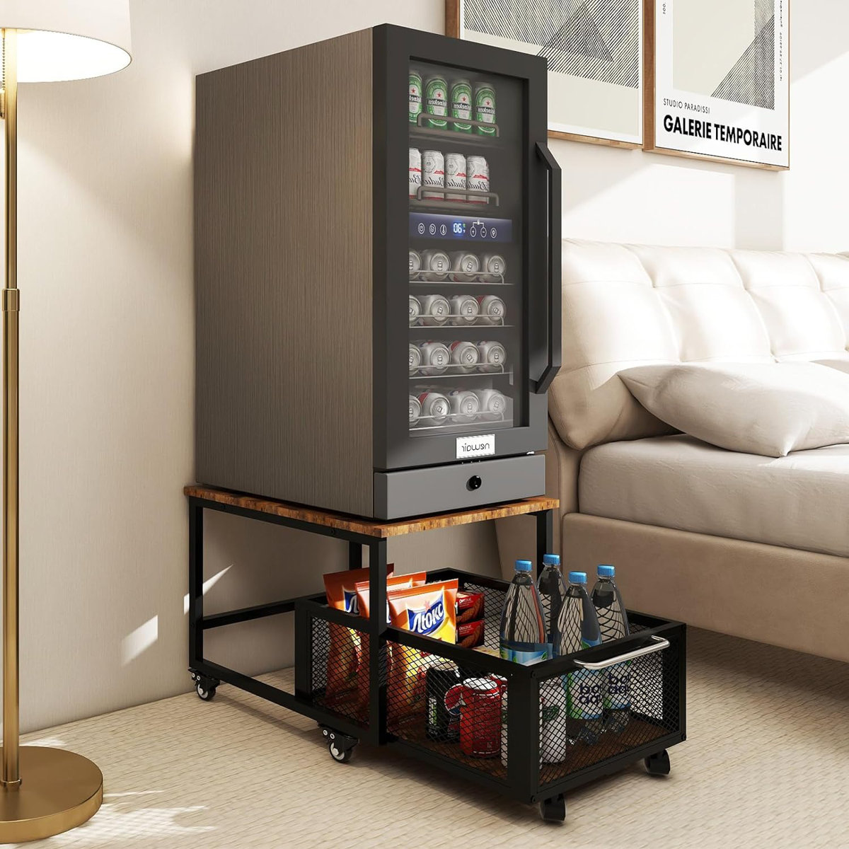 17 Stories Aaniyah ‎23.6"D x 19.7"W x 16.9"H Mini Fridge Stand with ...