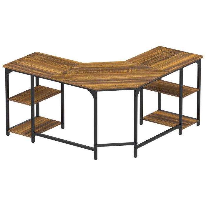 Everly Quinn Haillee L-Shaped Metal Base Desks & Reviews | Wayfair