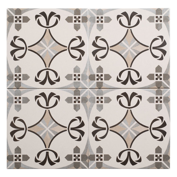 Andova Istanelle Ankara Grey 8-in. Encaustic Patterned Matte Porcelain ...