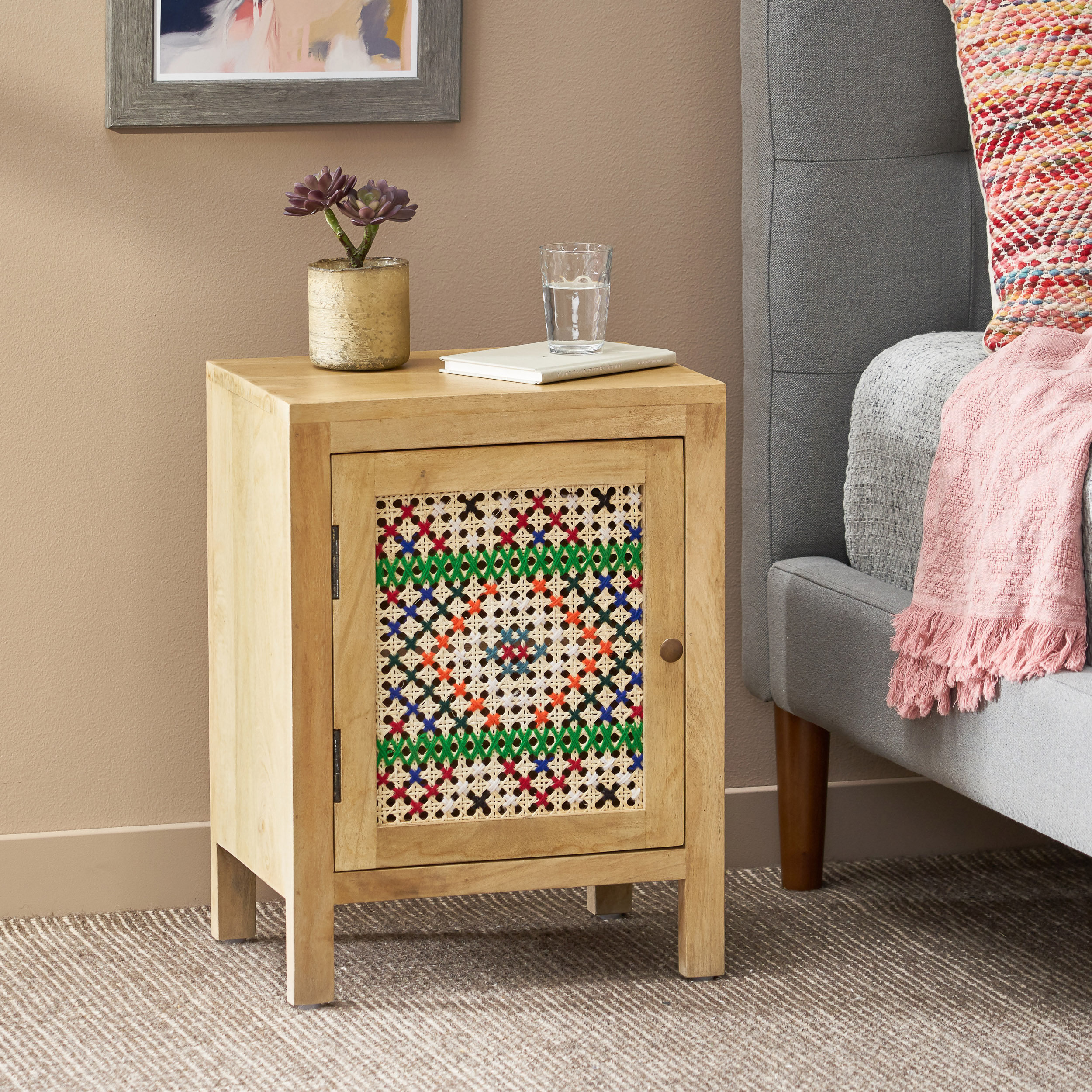 Christopher Knight Home Nightstand in Natural + Multi-Colored - Wayfair ...