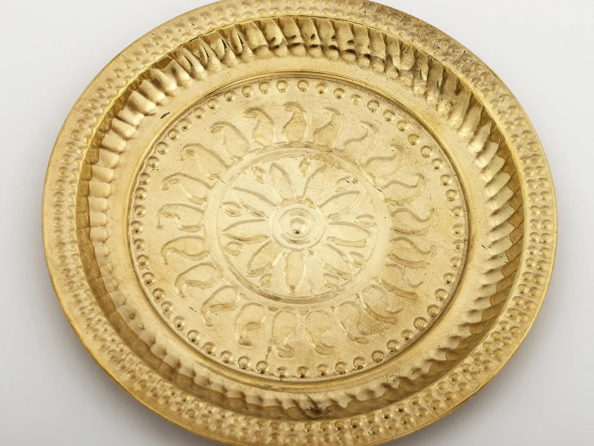 Bungalow Rose 6" Small Brass Floral Design Plate | Wayfair