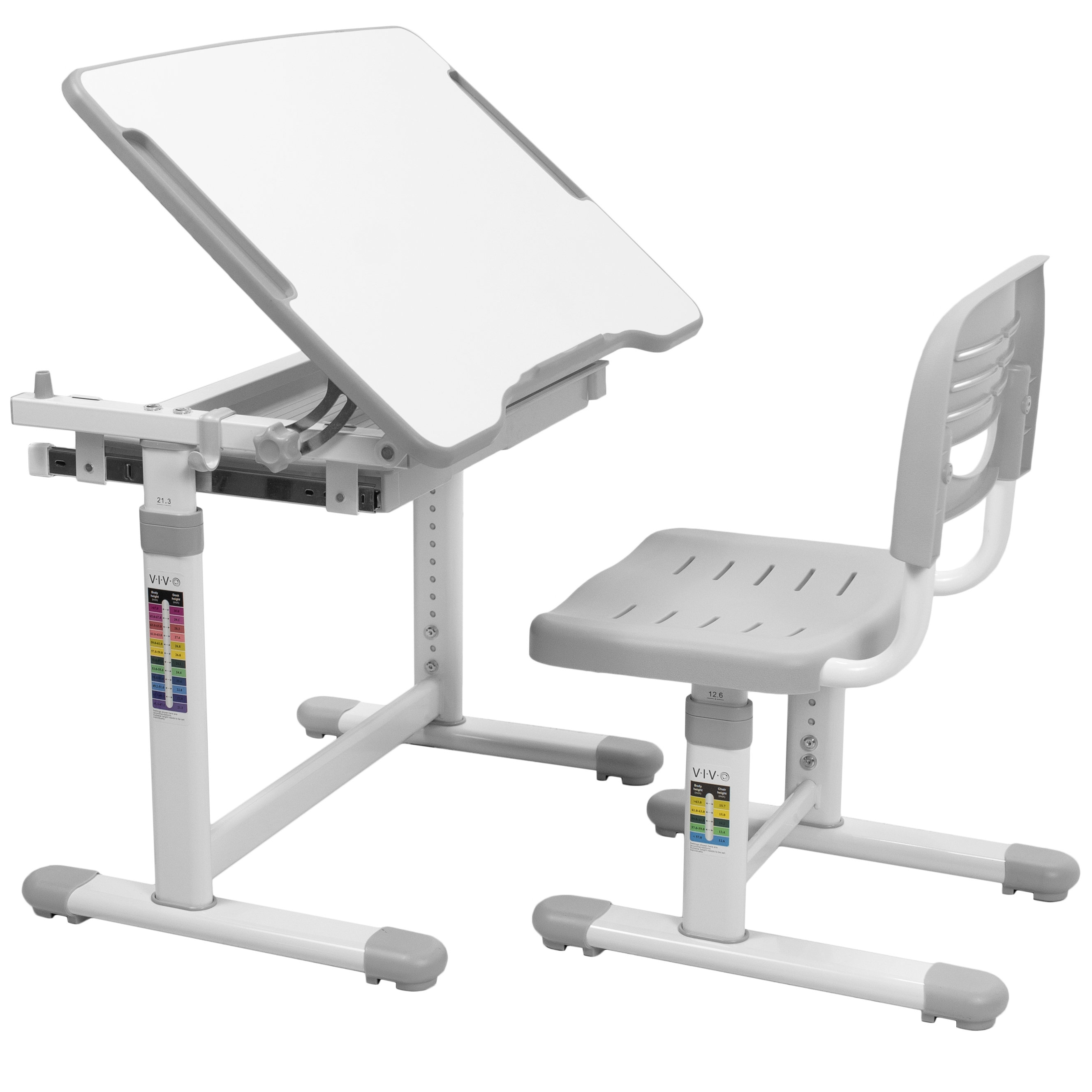 Vivo Kids' Height Adjustable Desk and Chair DESK-V201B Series & Reviews ...