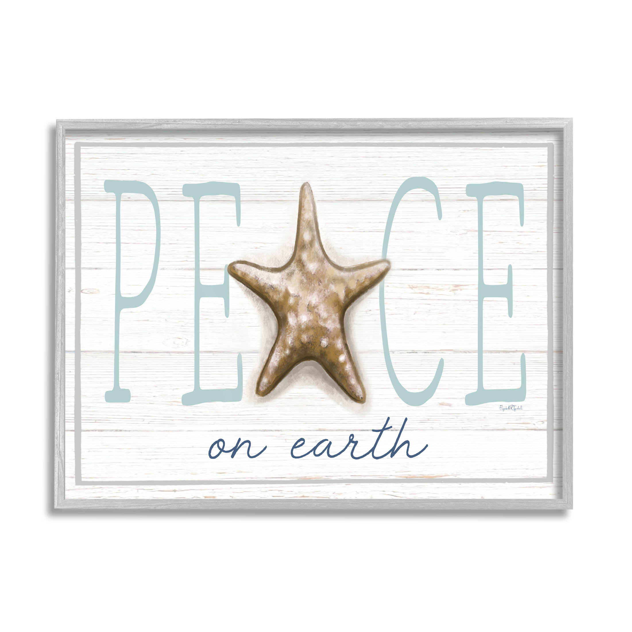 Trinx Peace on Earth Starfish Sign by Elizabeth Tyndall - Graphic Art ...