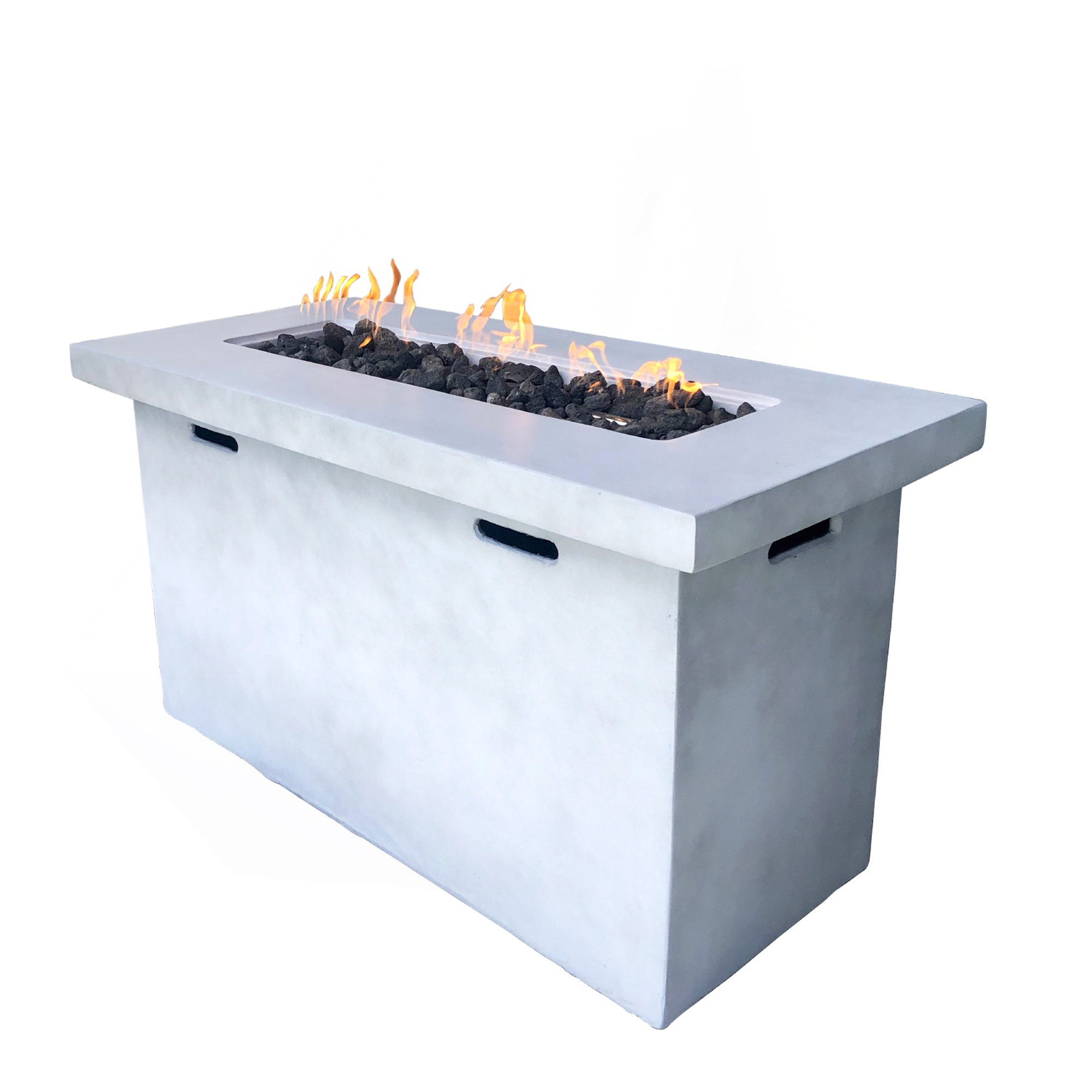 TYUNABRN 25" H X 42" W Fiber Reinforced Concrete Propane Outdoor Fire ...