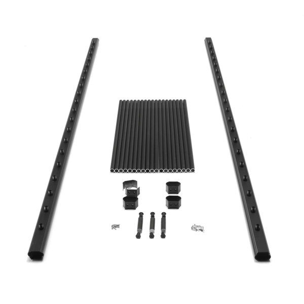 Deckorators Aluminum Classic 36 in. x 93 in. Textured Black Line Rail ...