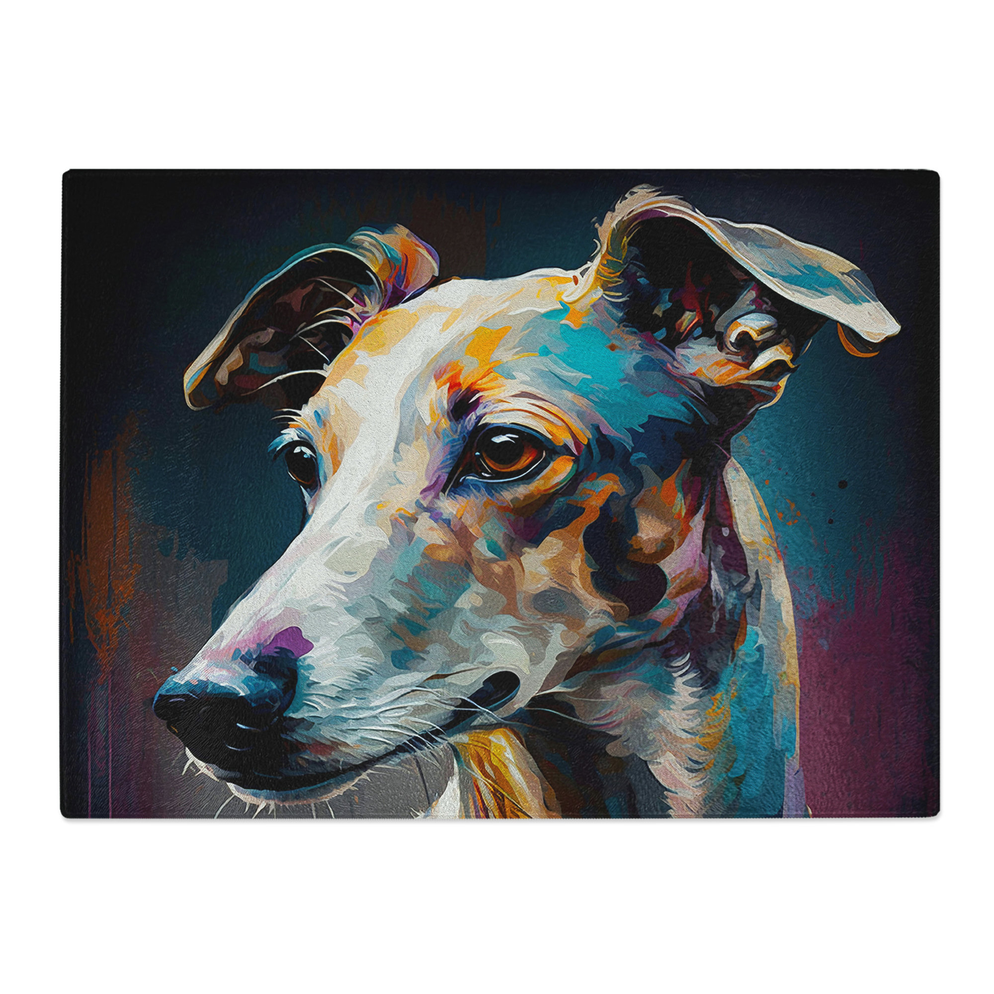 17 Stories Whippet Palette Knife Painting Glass Chopping Board ...