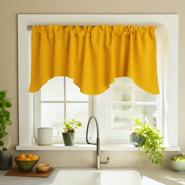lovemyfabric Solid Poplin Scalloped Valance & Reviews | Wayfair