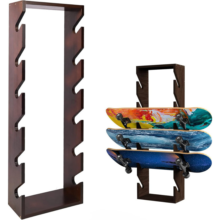 Latitude Run® Wooden Skateboard Wall Mount Display Skateboard Stand 6 ...