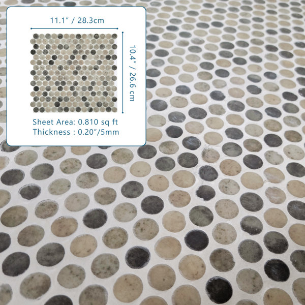 Sunwings Carrelage mosaïque auto-adhésif en pierre naturelle 10,5 "x 11 ...