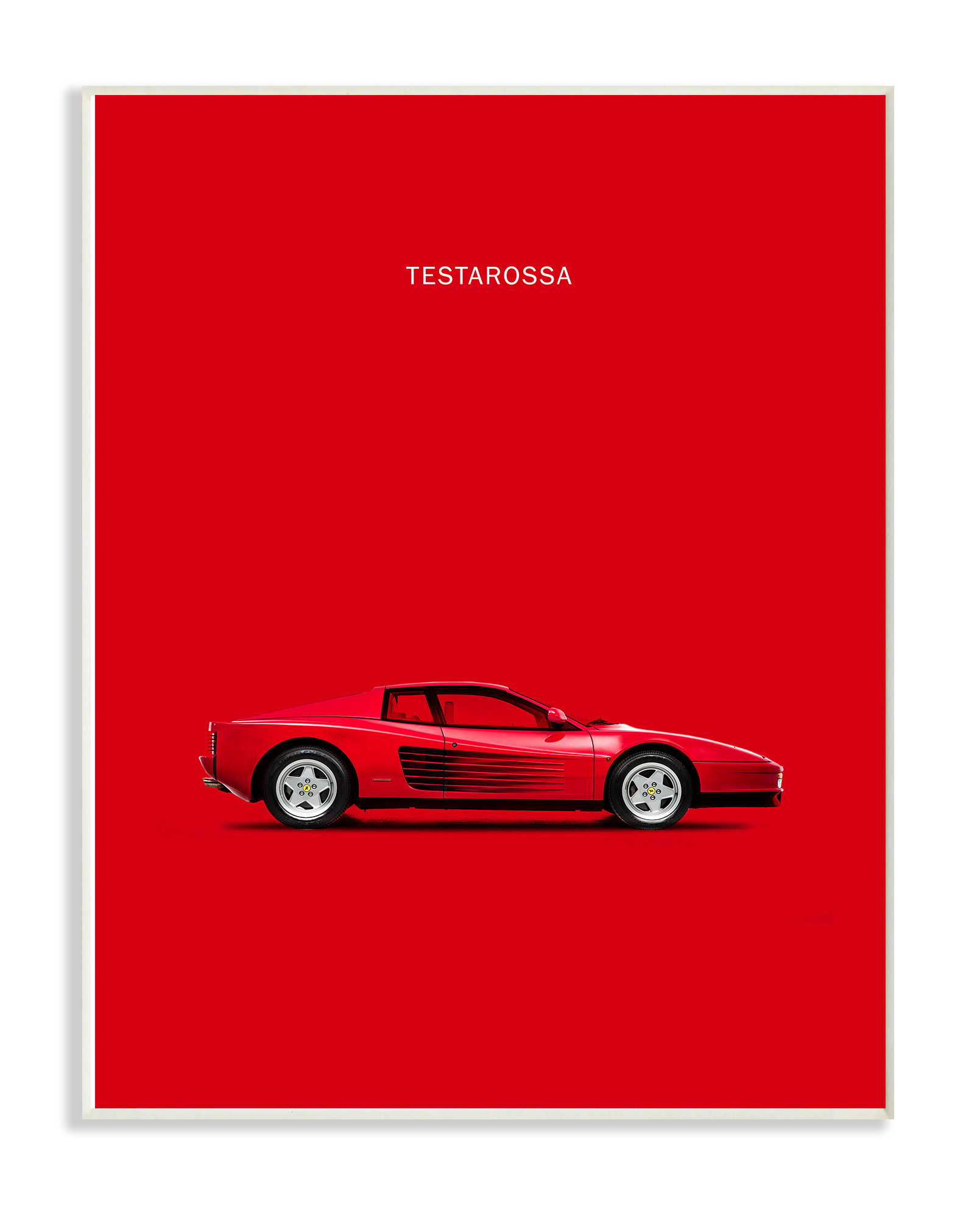 Ebern Designs 'Minimal Bright Testarossa Car Poster' Graphic Art Print ...