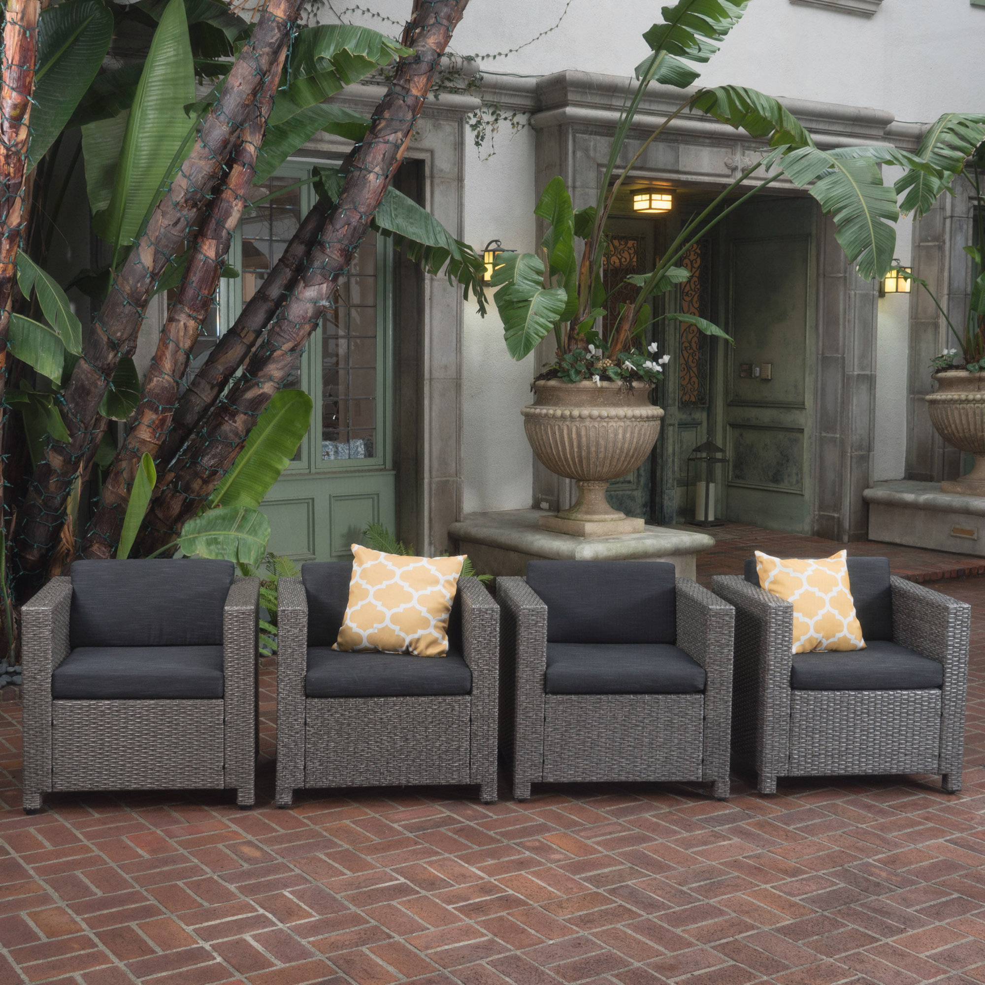 Latitude Run® Modern Outdoor Club Chair(Set of 4) | Wayfair
