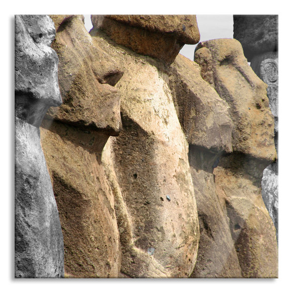 Union Rustic Moai Statues Detailed View - No Frame Print on Glass ...