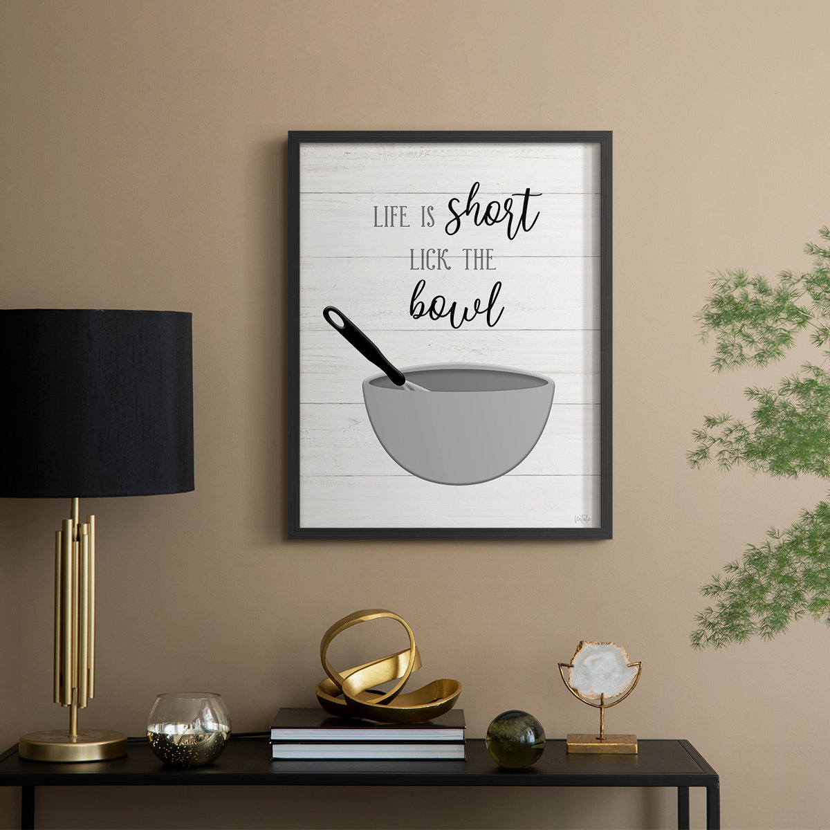 Trinx Lick The Bowl Framed Print - Solid Wood | Wayfair