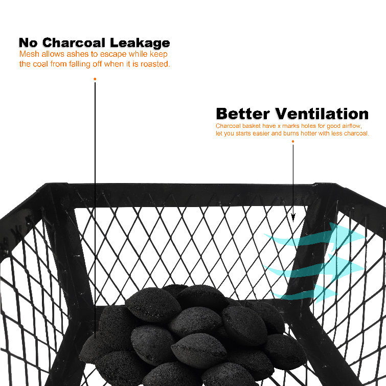 FEBTECH 25'' W x 5'' D Steel Charcoal Tray | Wayfair