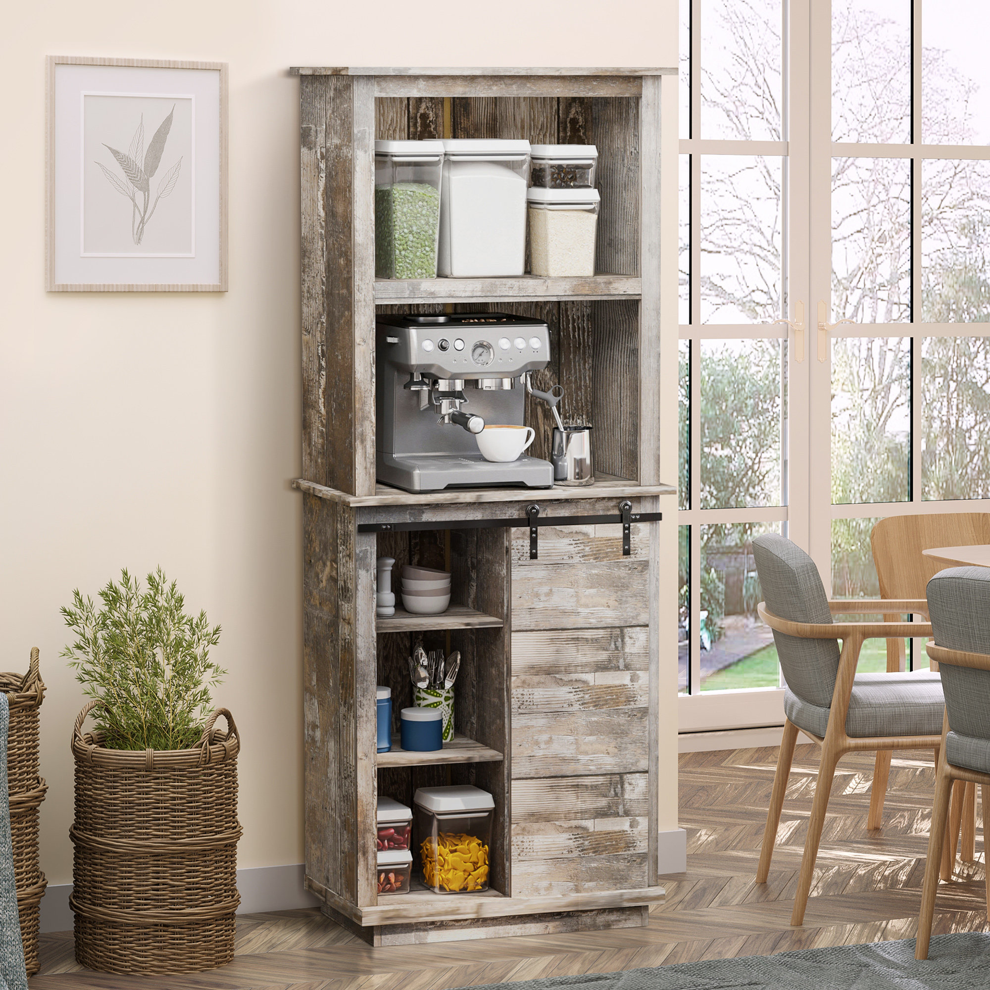 Union Rustic Freestanding Rustic Kitchen Buffet with Hutch | Wayfair