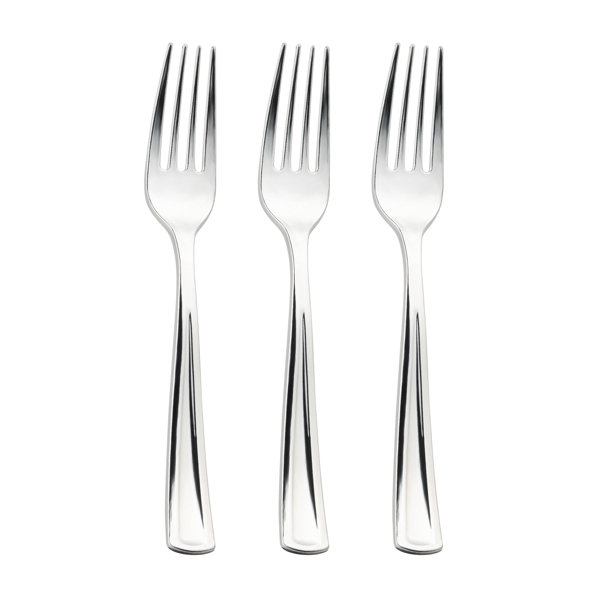 Smarty Had a Party Shiny Metallic Silver Plastic Forks | Wayfair