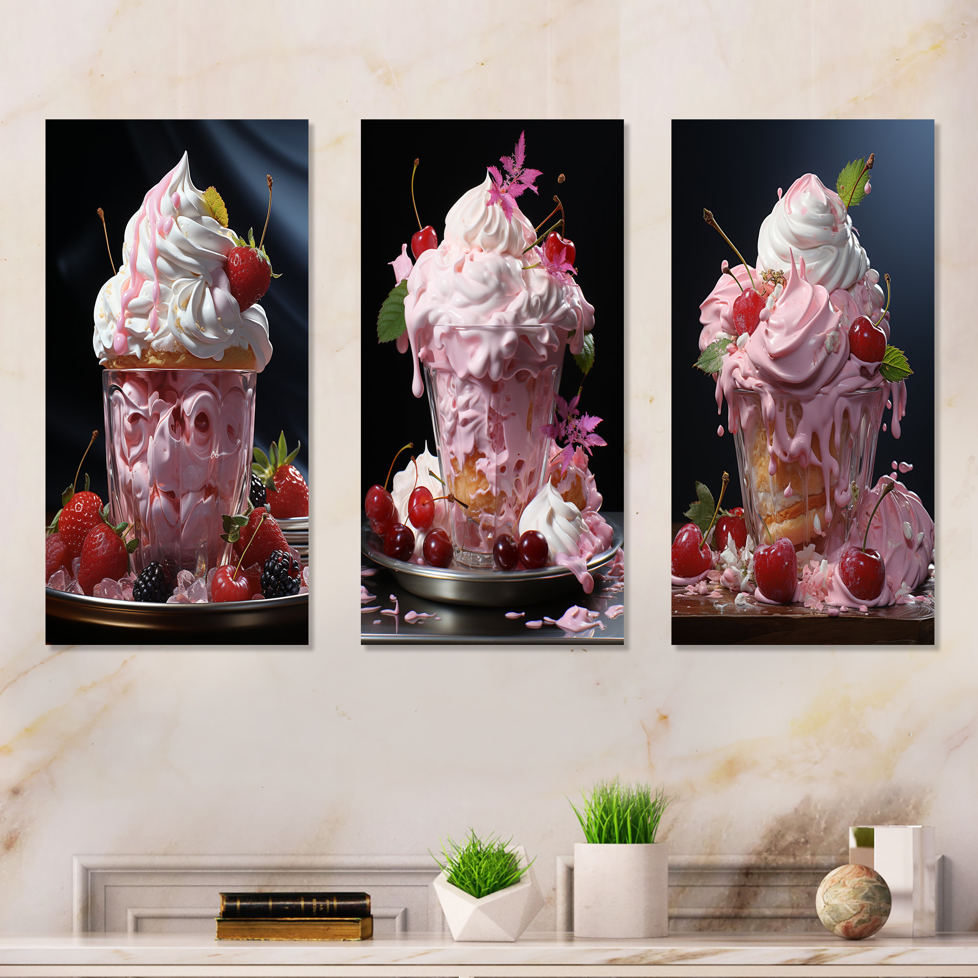 Latitude Run® Sweet Indulgence Ice Cream - Desserts Metal Prints Set Of ...