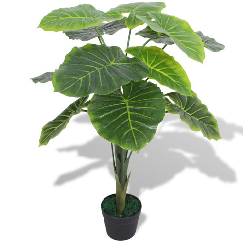 Bay Isle Home Artificial Taro Plant with Pot 85 cm Green & Reviews ...